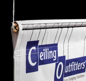 How to Hang a Sign Made with a Built-in Rod Pocket | Ceiling Outfitters